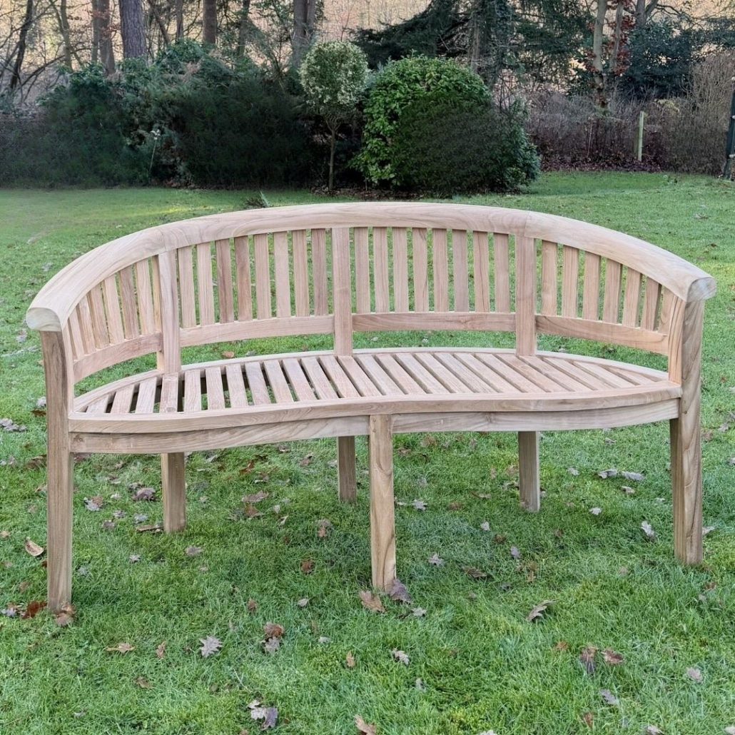 Teakhouten bananen tuinbank - Indoteak