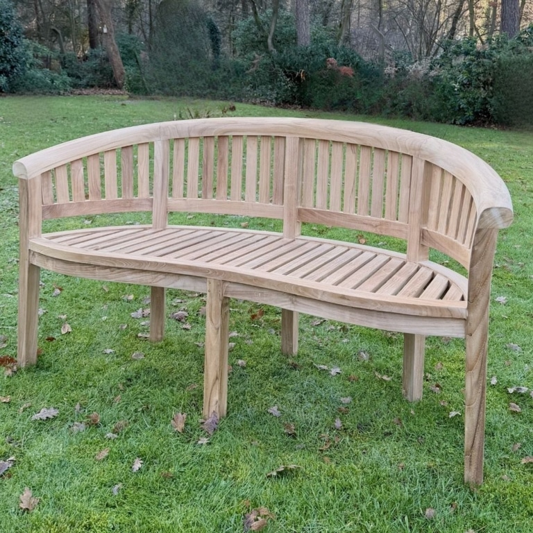 Teakhouten bananen tuinbank - Indoteak